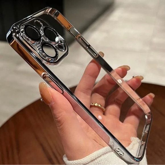 Accessories | Clear Case With Shiny Silver Edge | Poshmark